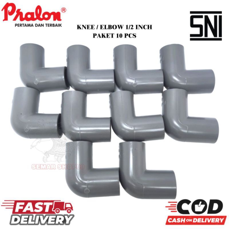 Jual KNIE 1/2" AW ELBOW PVC (PAKET 10PCS) ELBOW PVC 1/2" MEREK PRALON ...