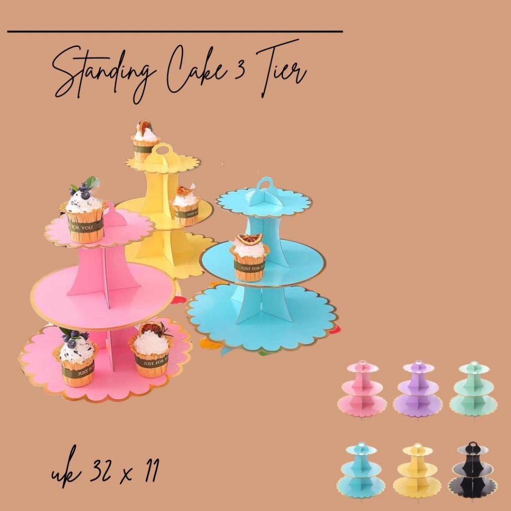 Jual STANDING CAKE 3 TIER / STANDING CUP CAKE 3 TIER / TEMPAT KUE ULANG ...