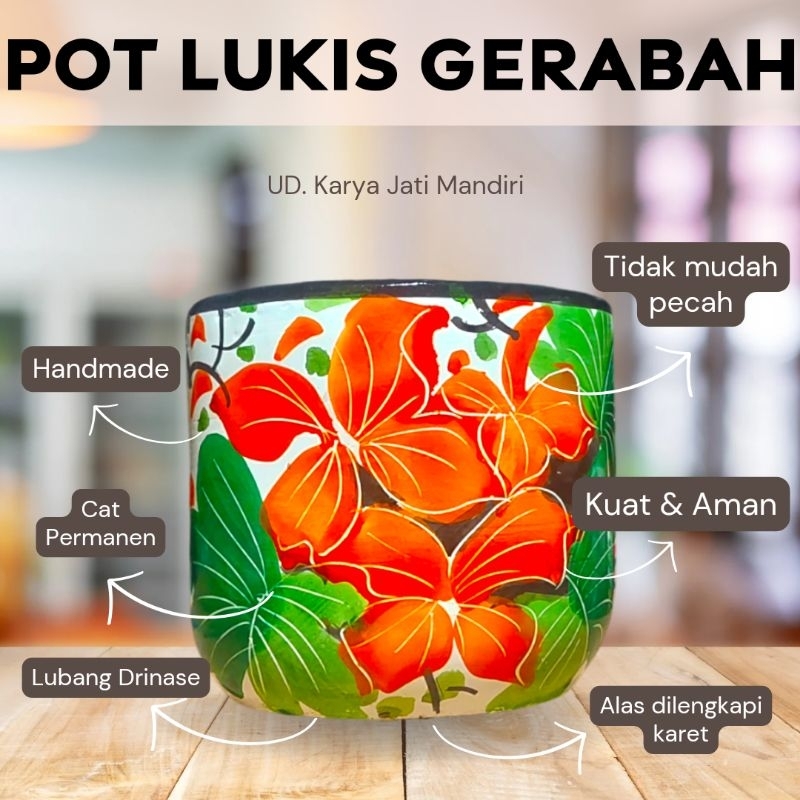 Jual Pot Bunga Tanaman Lukis Gerabah 10 cm | Shopee Indonesia