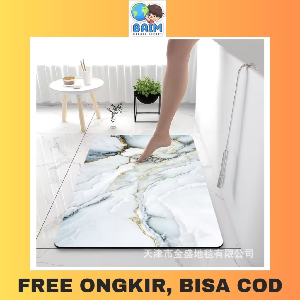Jual BAIM Keset Kaki Diatomite Nyerap Air Anti Slip Anti Bakteri Motif ...