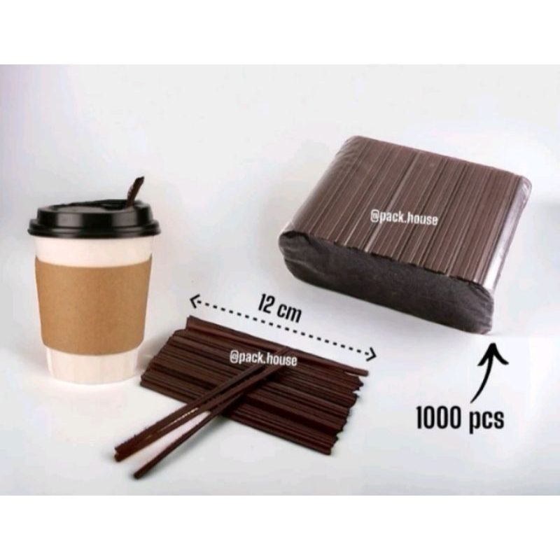 Jual STRAW HOT COFFEE | STIRER COFFEE 12CM (ISI 100PC) | Shopee Indonesia