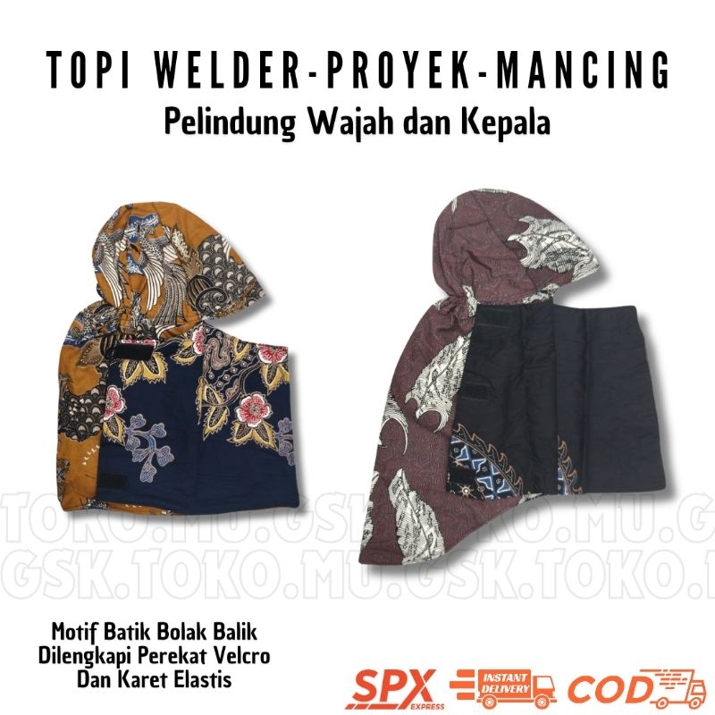 Jual Kerpus Proyek Topi Welder Sebo Las Mancing Bahan Adem Motif Batik ...