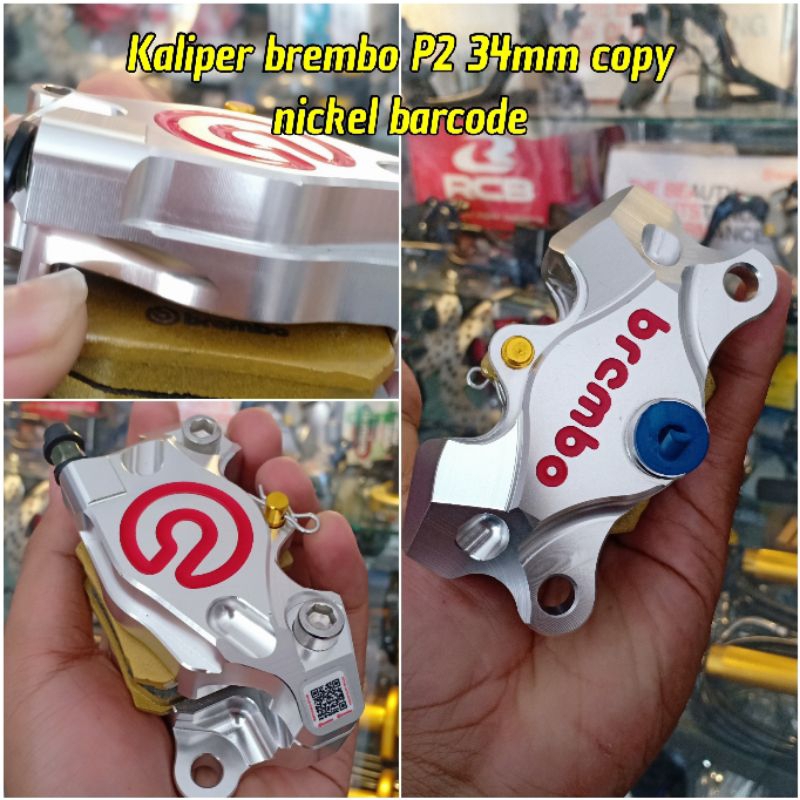 Jual Kaliper brembo p2 2p 34mm coppy nickel barcode grade a20 | Shopee Indonesia