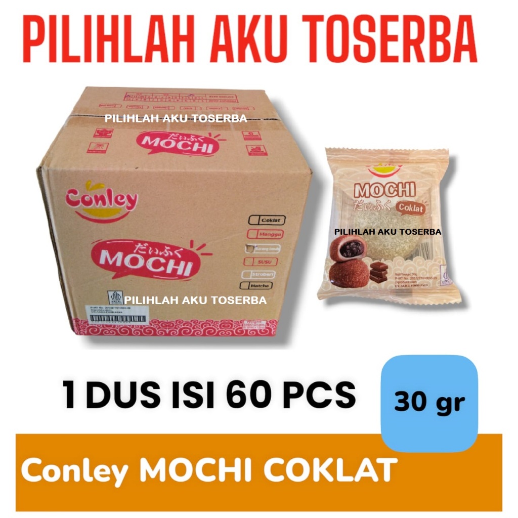 Jual Conley MOCHI Rasa CHOCOLATE / COKLAT - ( HARGA 1 DUS ) | Shopee ...