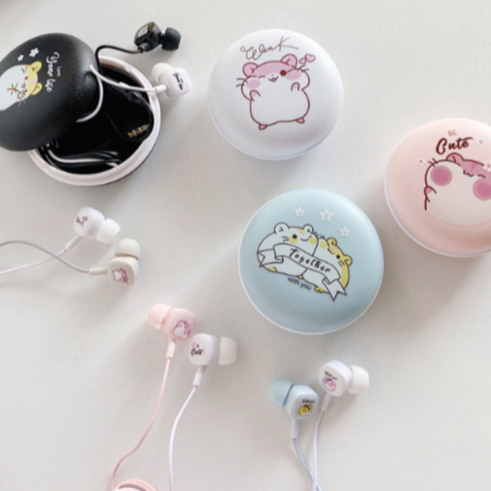 Jual [XY-18] Set Headset Earphone Kartun HAMSTER Tikus Lucu / Wadah ...