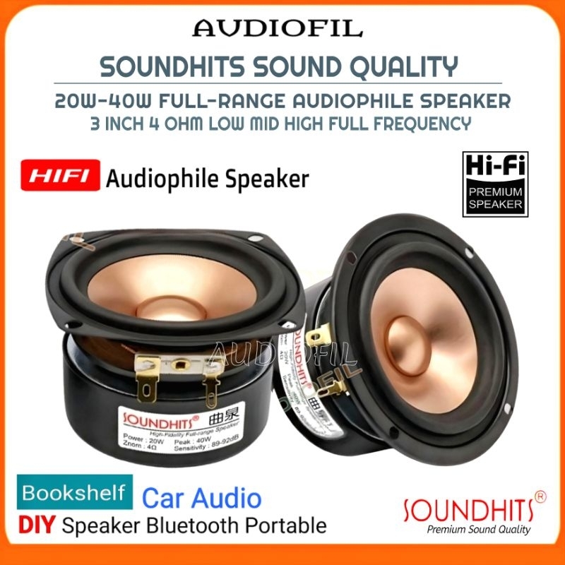 Jual Speaker Full range 3 inch 40W Aluminium Cone Low Mid High Full frequency Soundhits Premium ...