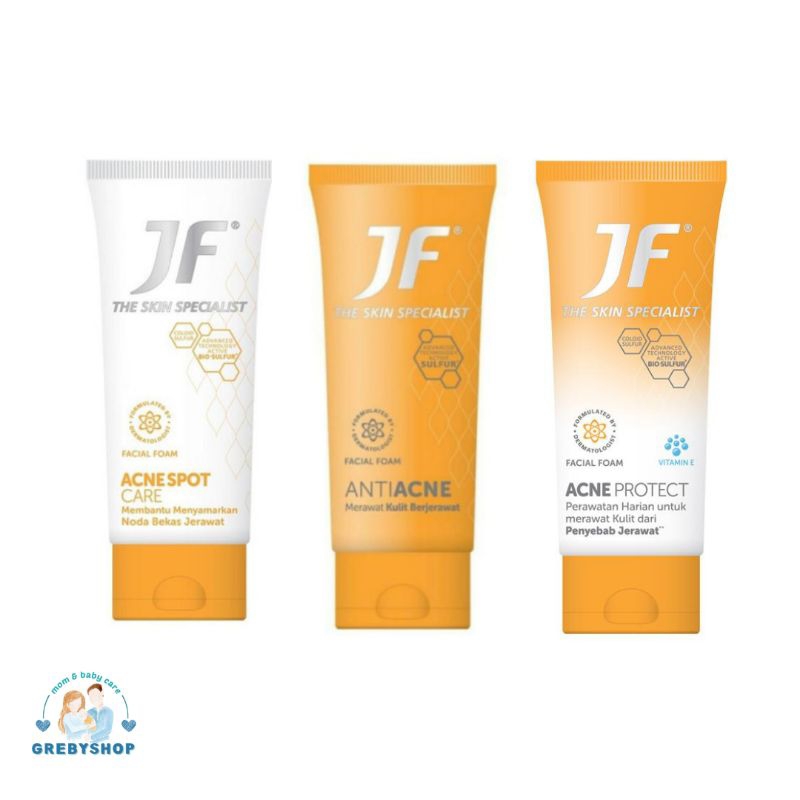 Jual JF Sulfur Anti Acne/ Acne Spot Care/ Acne Protect Facial Wash ...