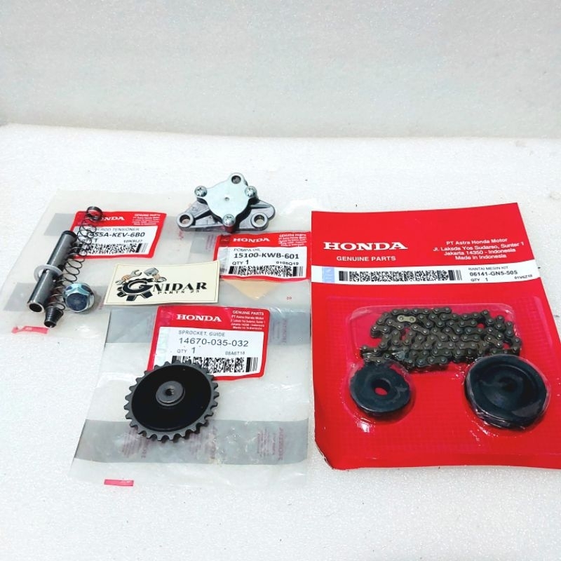 Jual Paket Rantai Keteng + Gigi Pompa Oli + Pompa Oli + Suling Tensioner Grand Astrea Prima ...