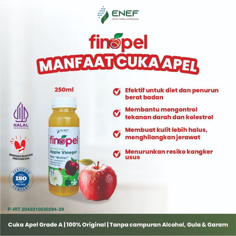Jual Cuka Apel Finapel 250 ml Asli Original | Shopee Indonesia
