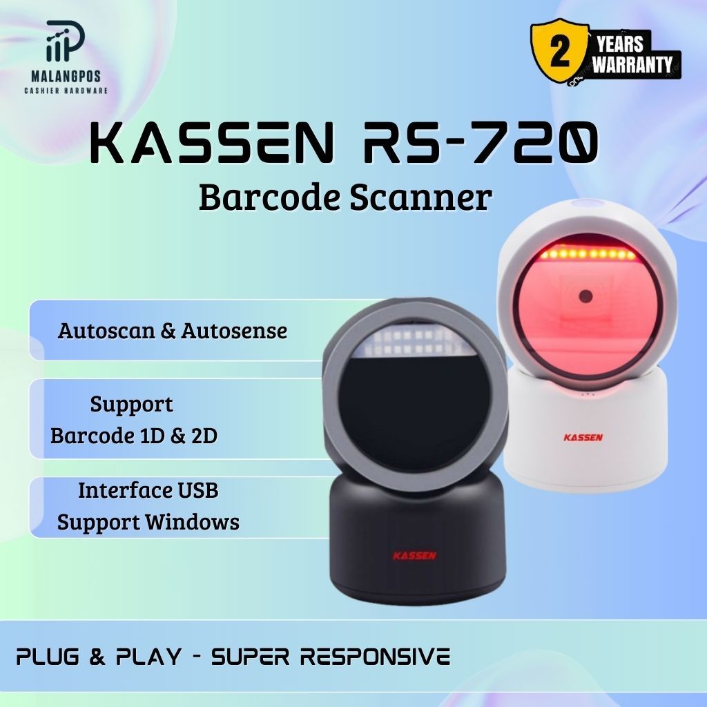 Jual Kassen RS720 RS 720 Barcode Scanner Dekstop 1D 2D Scanner QR Code ...