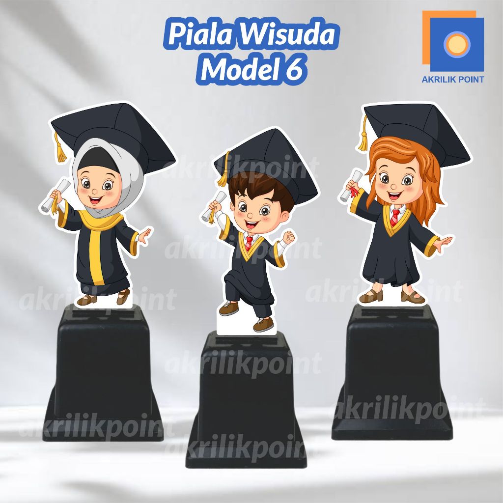 Jual PIALA AKRILIK WISUDA ANAK TK SD Model 6 | Plakat Graduation ...