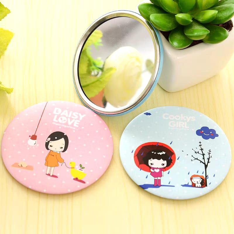 Jual CERMIN BULAT KARAKTER / KACA CERMIN MAKE UP MINI / KACA TRAVELLING ...