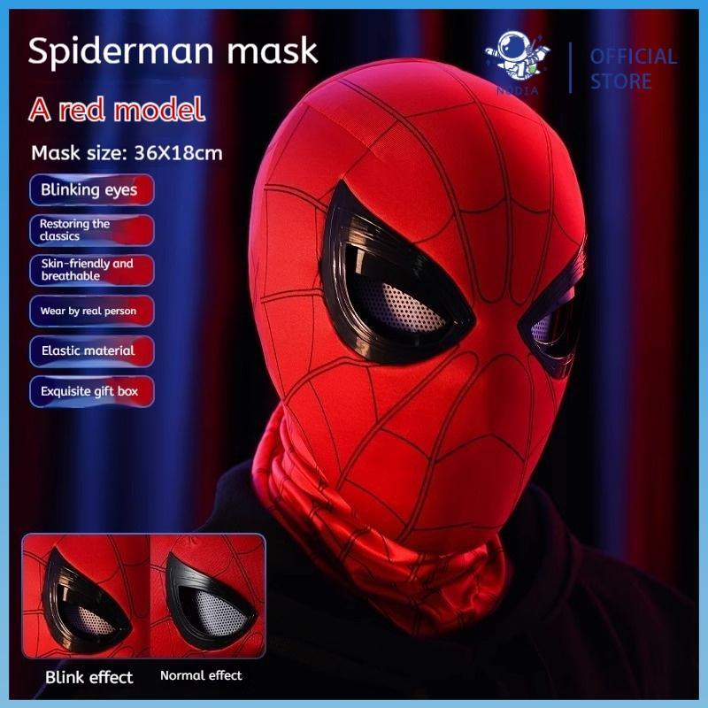 Jual NODIA Tutup Kepala Topeng SpiderMan Chin Control Mata Berkedip ...