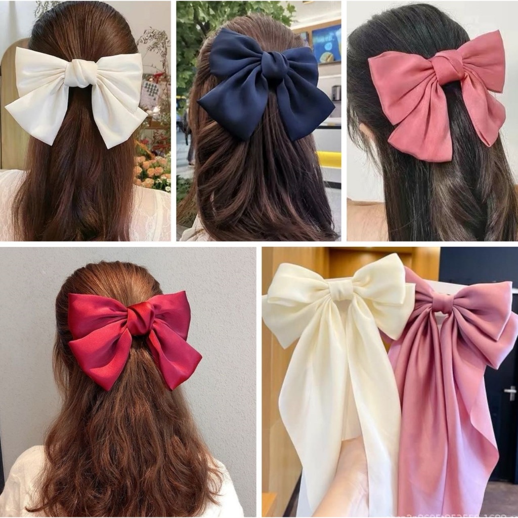 Jual Jepit Rambut / Ikat Rambut Korea Model Pita Besar | Shopee Indonesia