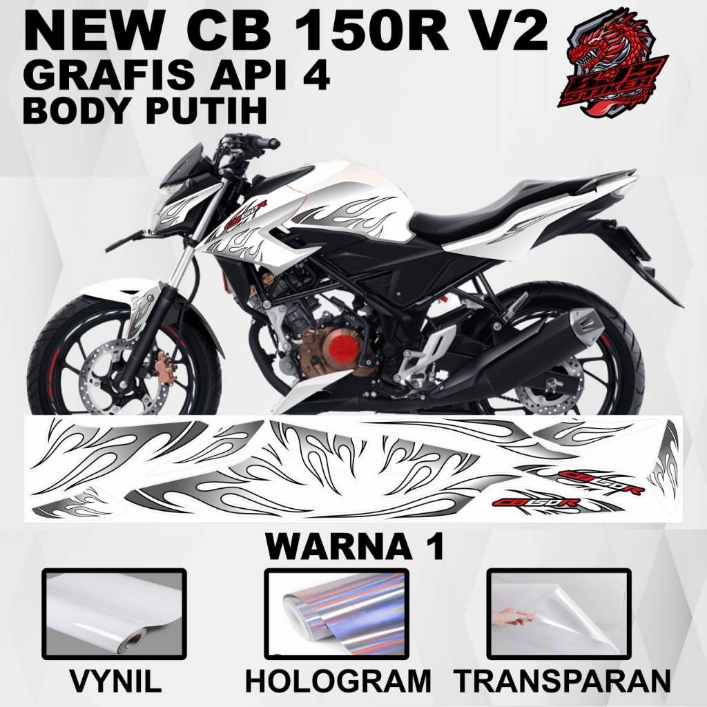 Jual Sticker Striping CB 150 r v2 New CB150r v2 api4 body cerah ( putih ...