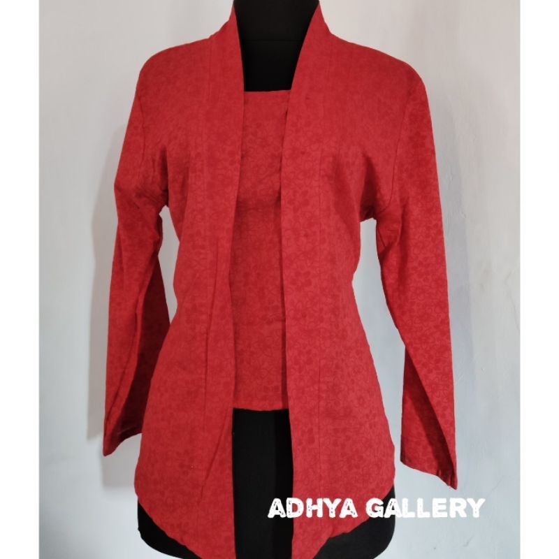 Jual BATIK KEBAYA KUTUBARU EMBOS WANITA MERAH ADA SIZE JUMBO SOLO ...