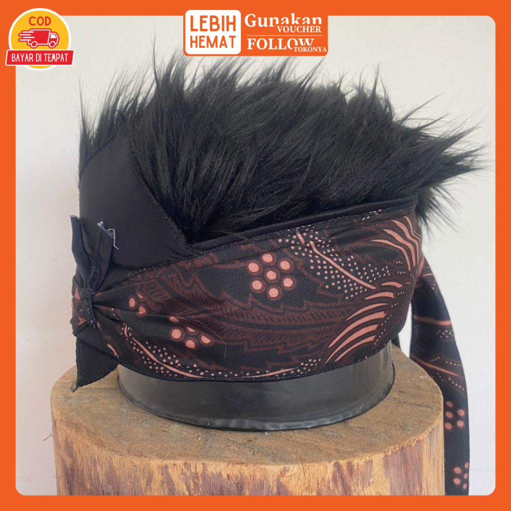 Jual [ BAYAR DI TEMPAT ] Blankon Jogja | Totopong Sunda | Udeng Rambut Palsu | Topi Udeng Rambut ...