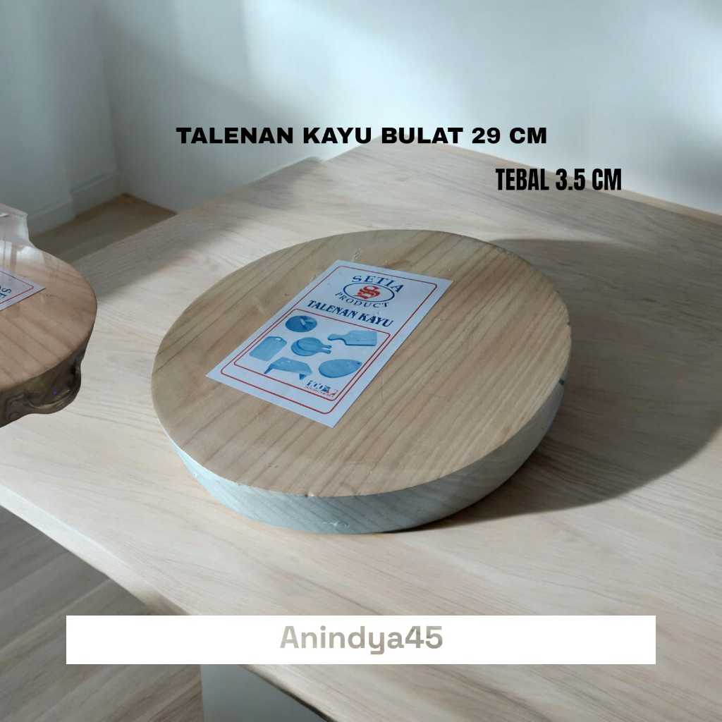 Jual talenan kayu bulat 30 cm talenan kayu mahoni bulat 30 cm tebal 3,5 ...