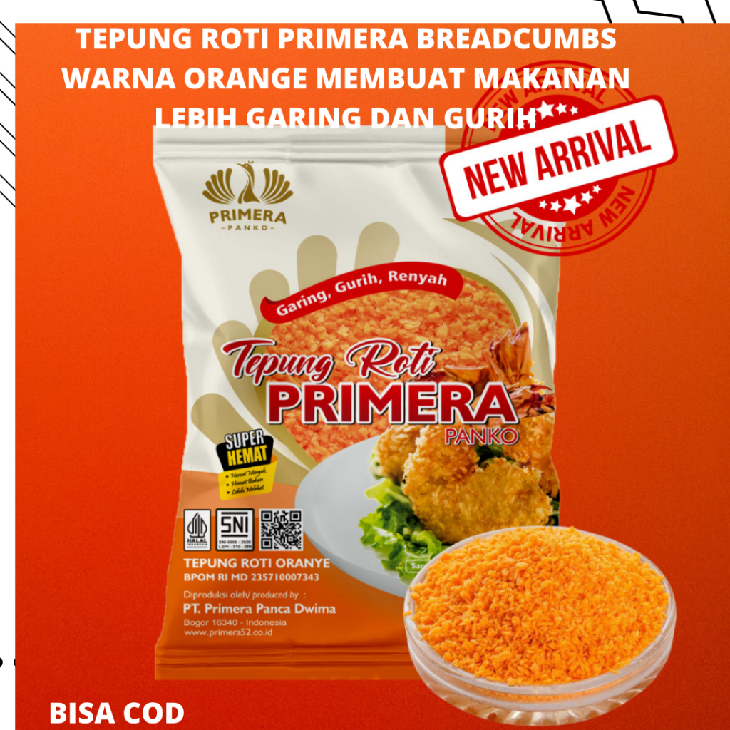 Jual Tepung roti primera breadcumbs warna orange membuat makanan lebih ...