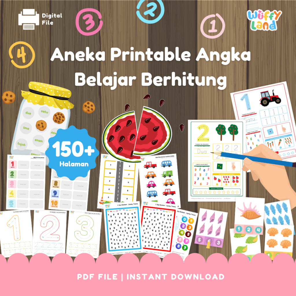 Jual Wuffyland PDF Lembar Belajar Tema Matematika Mengenal Angka Untuk ...