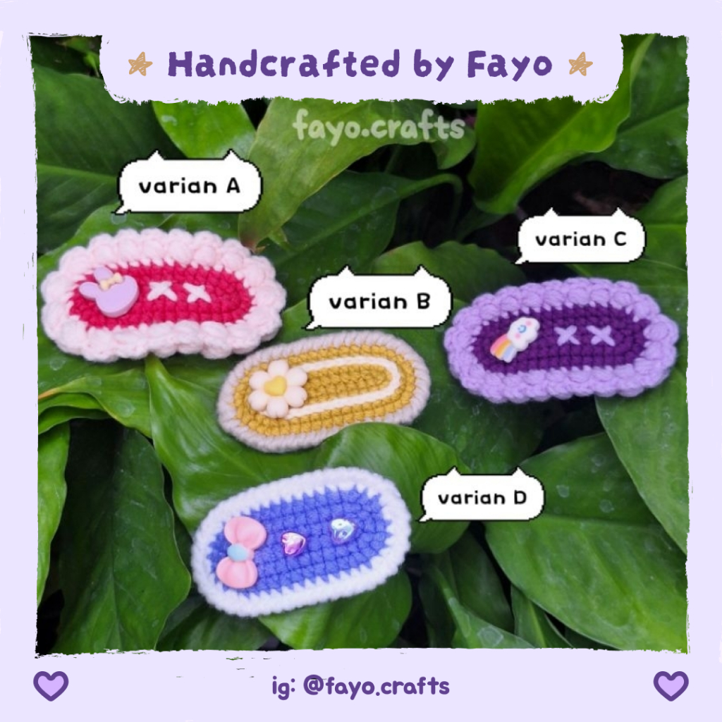 Jual [Crochet by FAYO] Jepit Rambut Rajut Custom dan Ready Stock ...