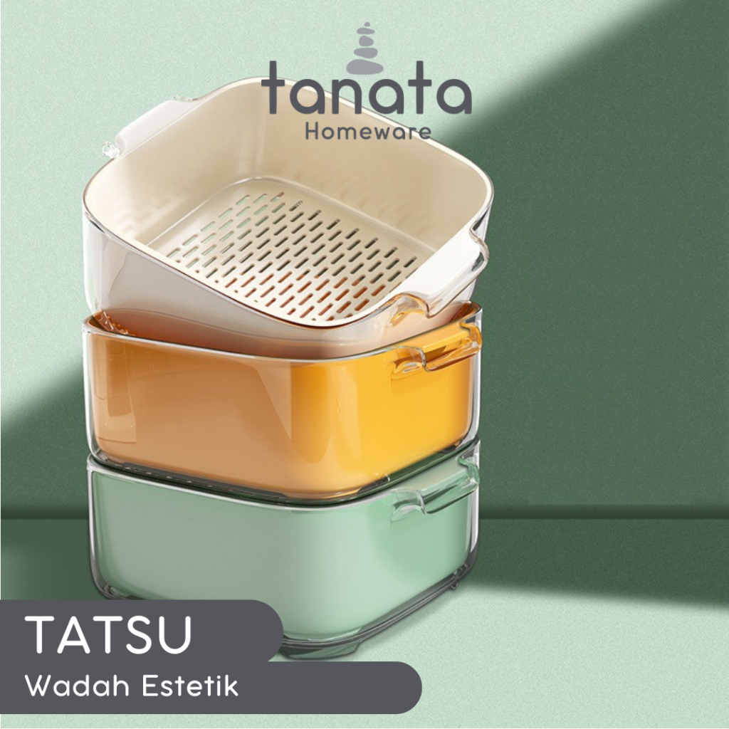 Jual TANATA - TATSU Wadah Cuci Buah Buahan Dua Lapis Baskom Peniris ...