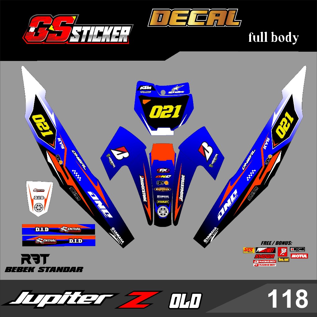 Jual DECAL STICKER FULL BODY MOTOR RBT JUPITER Z OLD RBT BEBEK MODIF ...