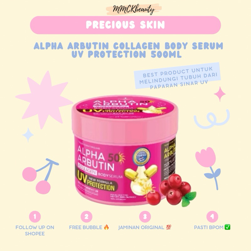 Jual Precious Skin Alpha Arbutin Collagen Uv Jar Pink 500G | Shopee ...