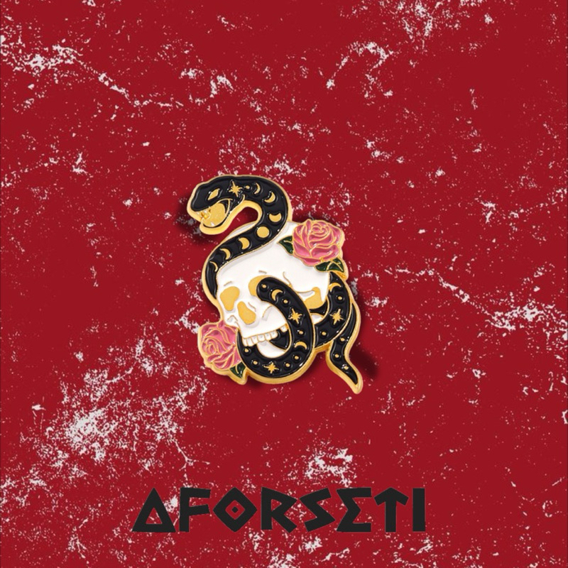 Jual PIN ENAMEL “SNAKE SKULL" BROS PIN / BROOCH / PIN COUPLE / PIN ...