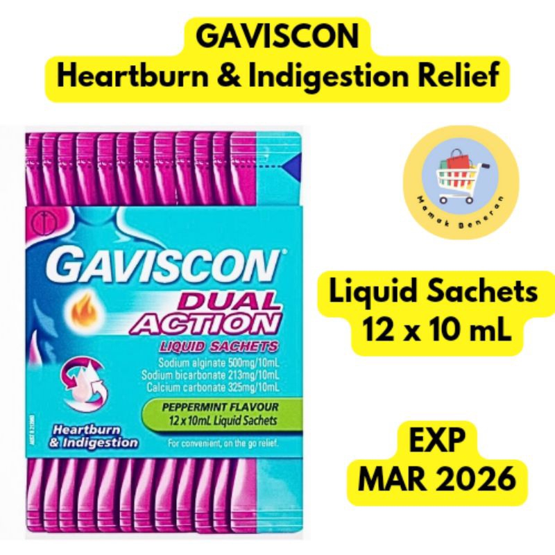 Jual Gaviscon 12 sachets x 10 mL dual action obat asam lambung ...