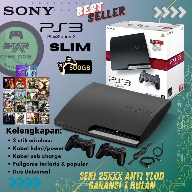 Jual Ps3 Playstation 3 Slim Cfw Seri 25 Hdd 500gb Segel Void Japan | Shopee Indonesia
