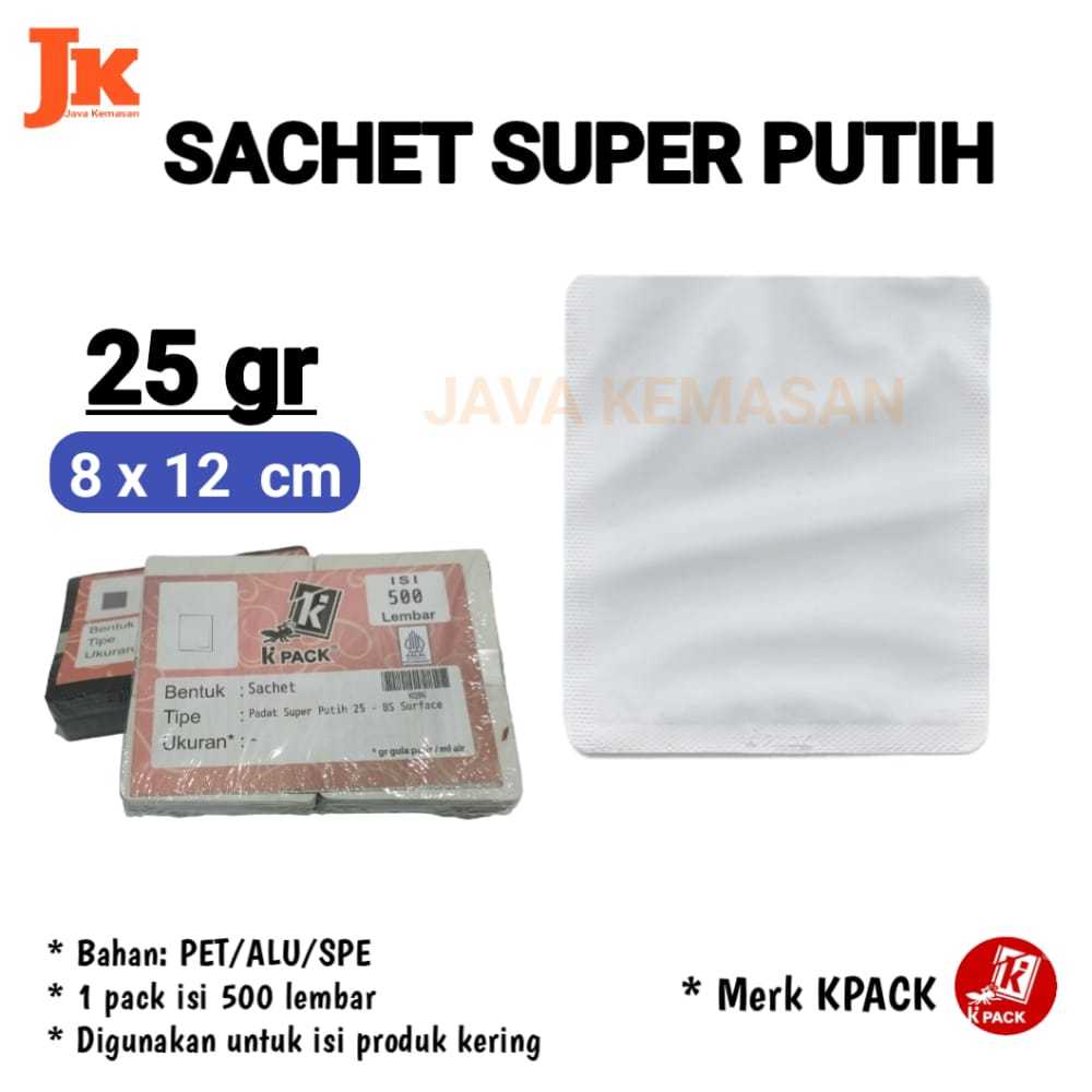 Jual KPACK 25G SACHET SUPER PUTIH 25 FULL ALU FOIL KEMASAN KOPI SNACK BUBUK 25G KPACK | Shopee ...