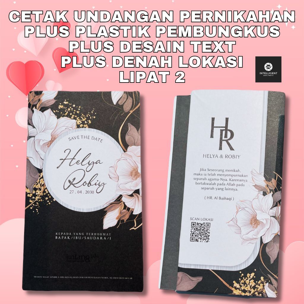 Jual Undangan Pernikahan + Plastik + Desain Text + Denah | Shopee Indonesia