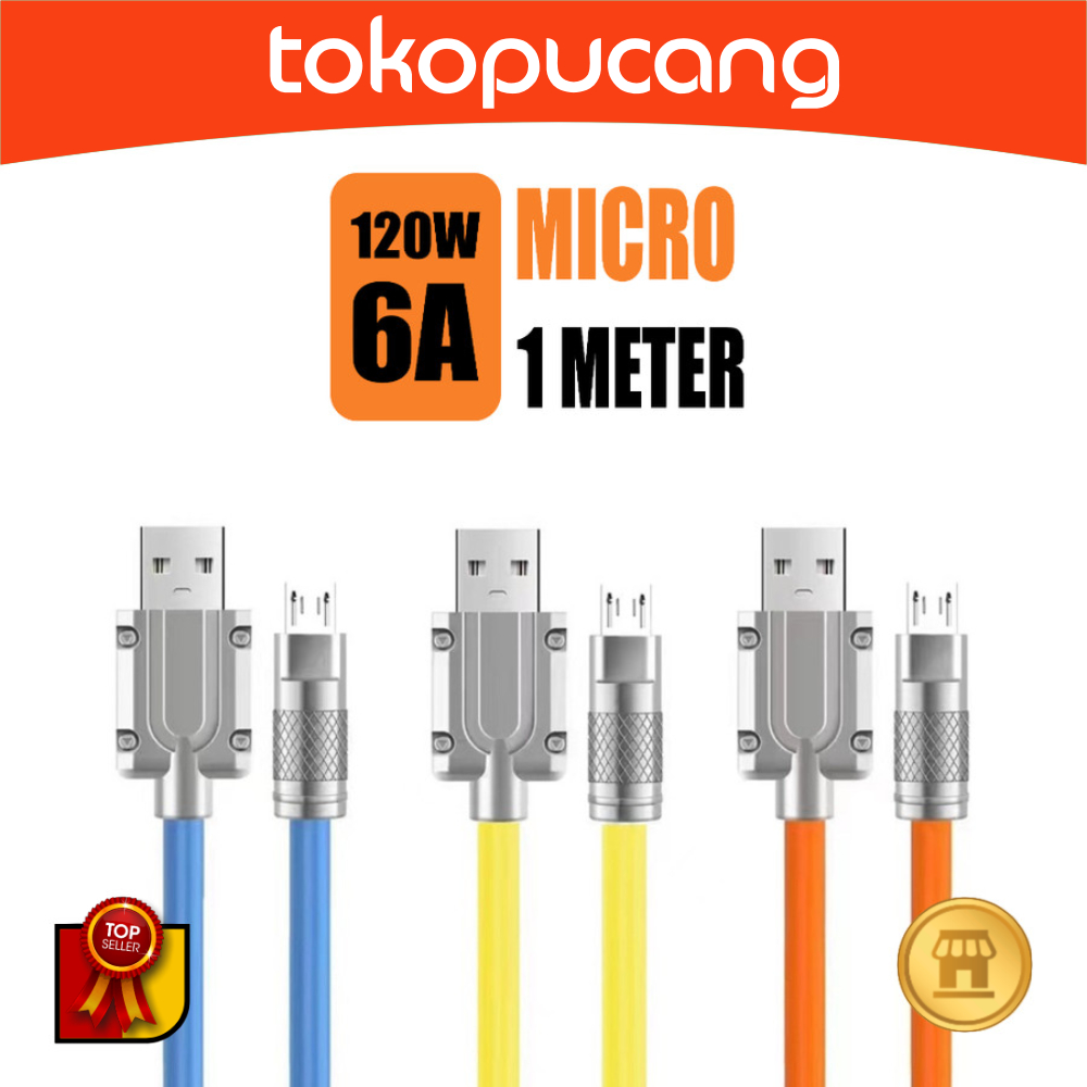 Jual Kabel data 6A 120W Fast Charging 1m Super Charger usb MICRO Kabel ...