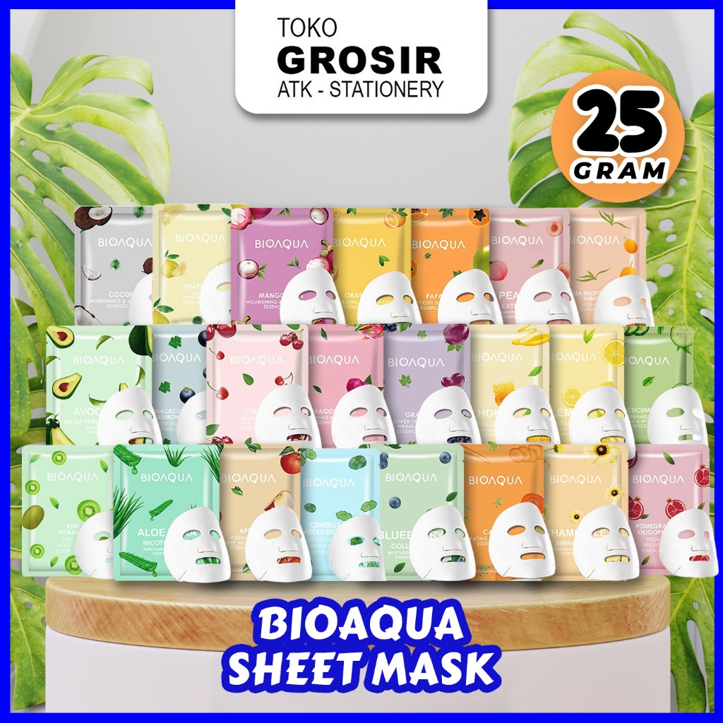 Jual BIOAQUA Sheet Mask Hydrating Essence Face Skin Care Anti Aging Masker Wajah(25g/pcs ...