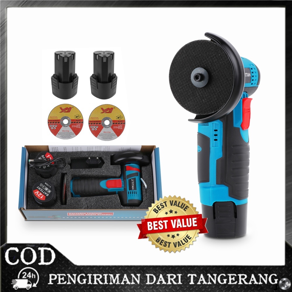 Jual XTITAN Mesin Gerinda 12V Angle Grinder Tangan Elektrik Gerinda ...