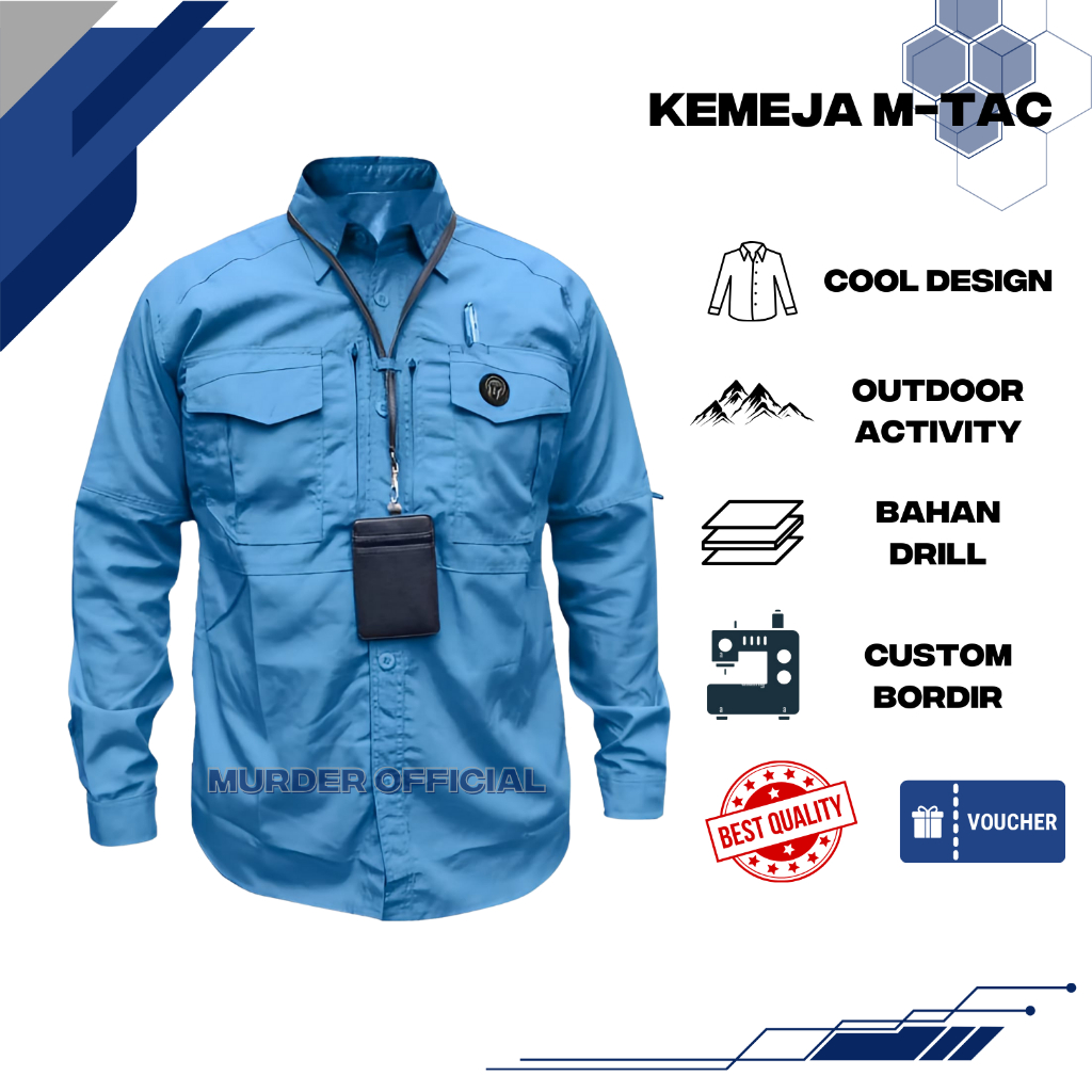 Jual Kemeja Tactical Kerja Lapangan M-TAC | PDL PDH | Birumuda | Kemeja Outdoor Lengan Panjang ...