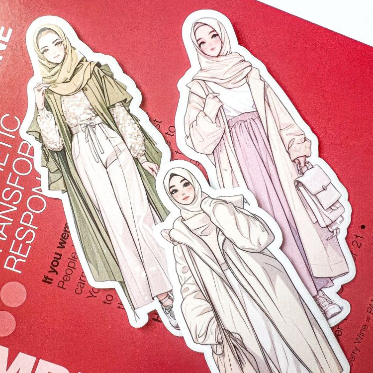 Jual 24pcs Sticker Hijab Series Papermint Stiker Muslimah Bujo ...