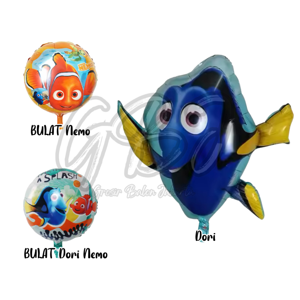 Jual Balon Foil JUMBO Finding Nemo / Dori Disney Pixar / BULAT Binatang ...