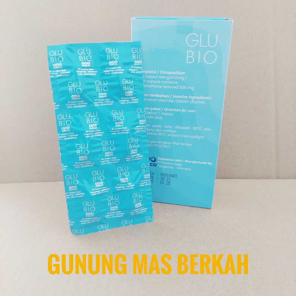 Jual GLUBIO Glu Bio Glubio Caps L Glutathion 500 Mg - Antioksidan ...