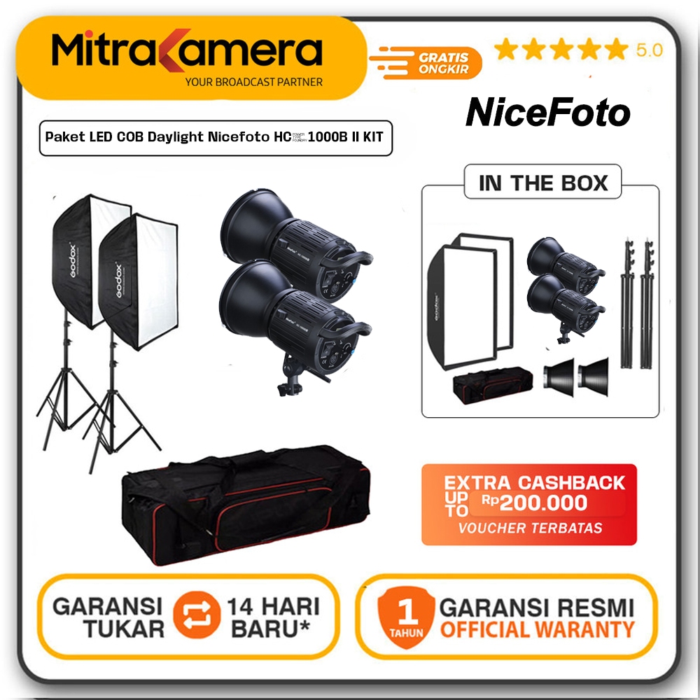 Jual Paket LED COB Daylight Nicefoto HC-1000B II KIT | Shopee Indonesia