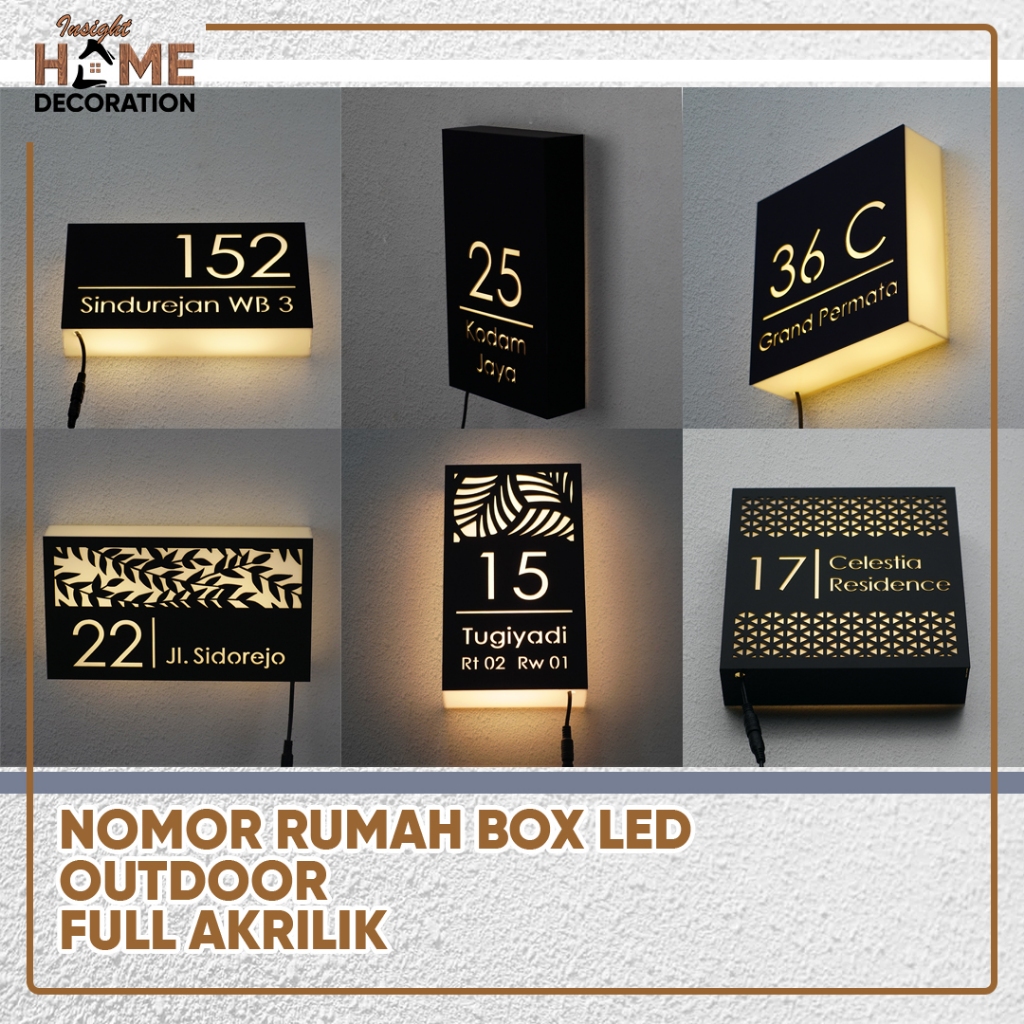 Jual Box Nomor Rumah Akrilik Menyala | Shopee Indonesia