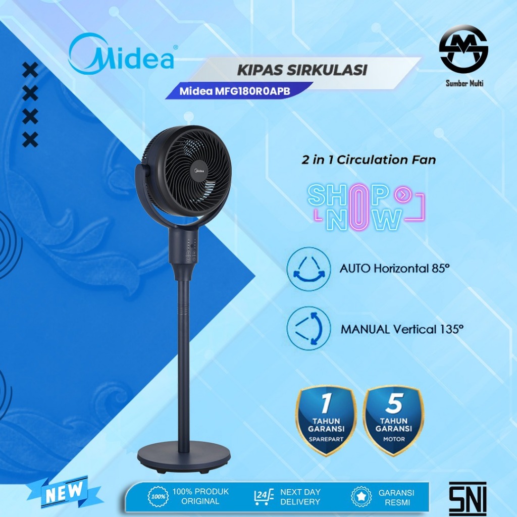 Jual KIPAS ANGIN 2 IN 1 MIDEA (STANDING AND DESK FAN) KIPAS BERDIRI DAN ...