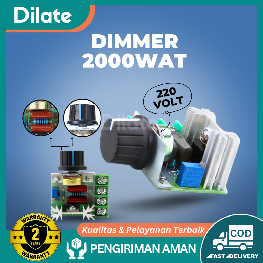 Jual 2000W SCR DIMMER 220V AC ELECTRONIC VOLTAGE REGULATOR SPEED CONTROLLER / PENGATUR KECEPATAN ...