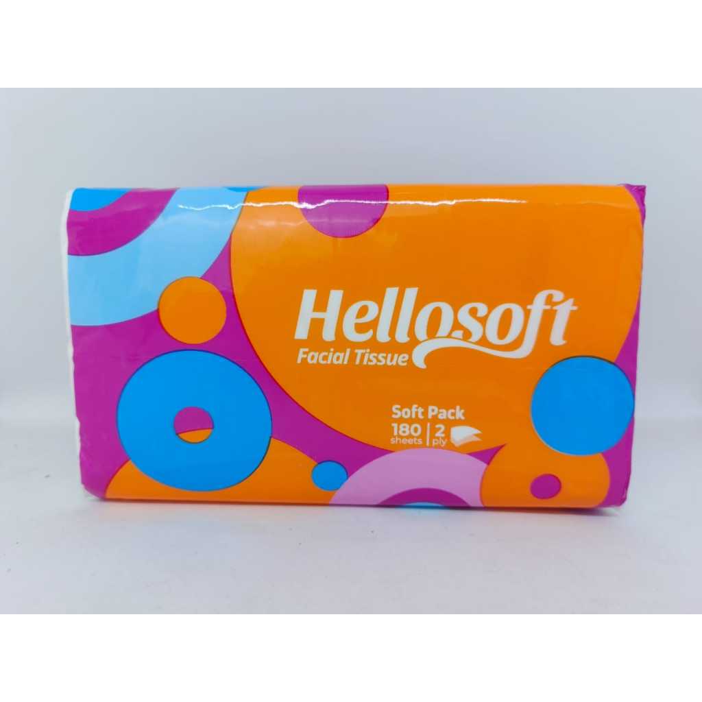 Jual Tissue Facial HELLOSOFT 180 sheets 2 ply Tisu wajah serat alami ...