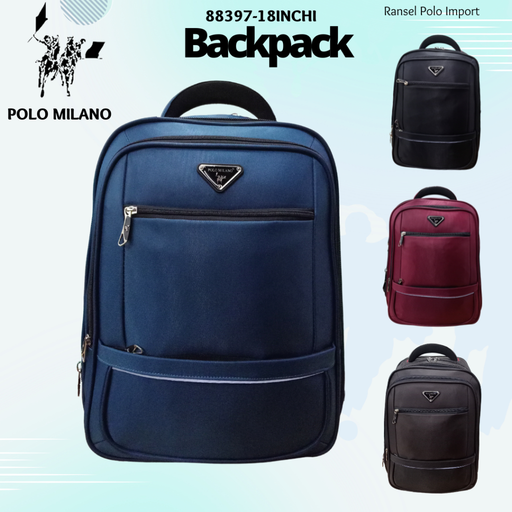 Jual Ransel Laptop Import POLO MILANO 88397-18inchi ORIGINAL Ransel ...