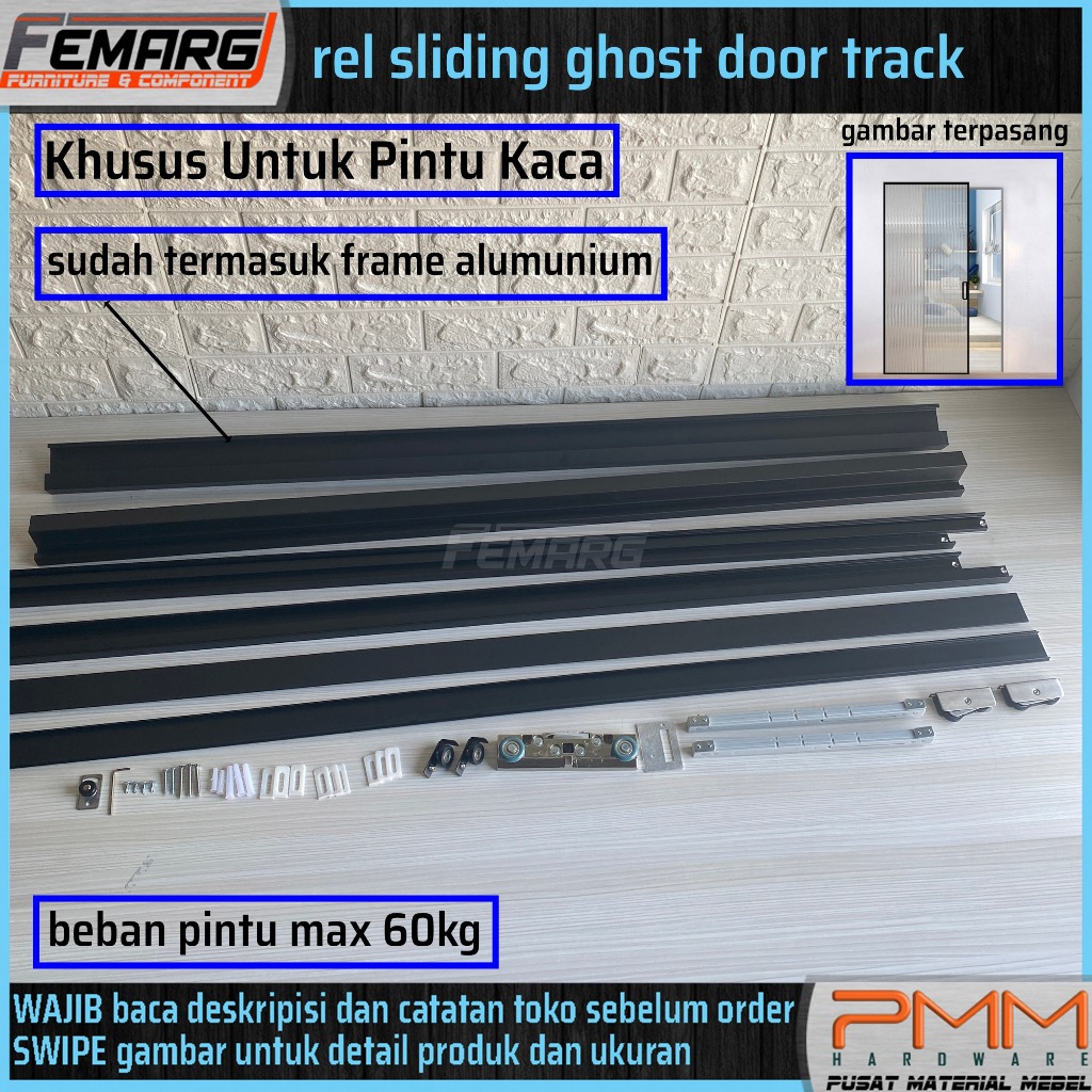 Jual sliding door ghost track slowmotion FEMARG | pintu kaca frame alu ...