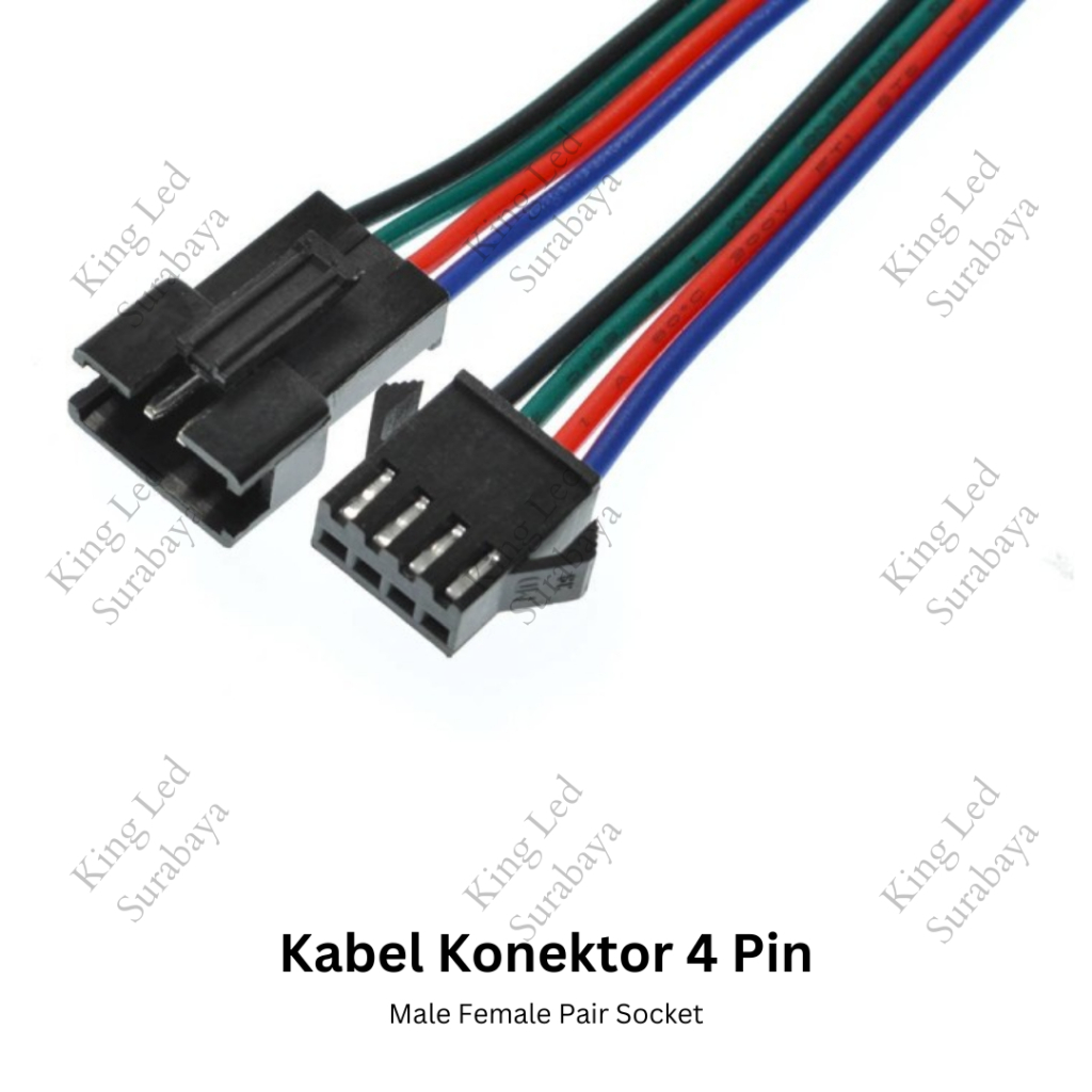 Jual (100 SET) Kabel Konektor 4 Pin SM Connector Cable 4pin Male Female ...
