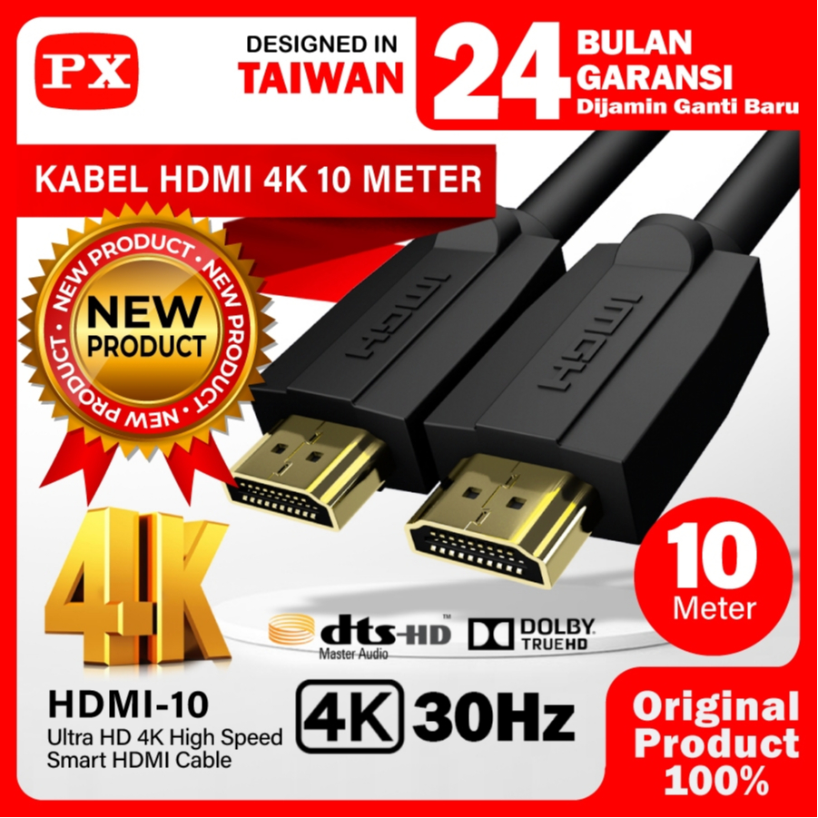 Jual Kabel HDMI 4K Ultra HD HDR ARC High Speed Quality 10 Meter PX HDMI-10 | Shopee Indonesia