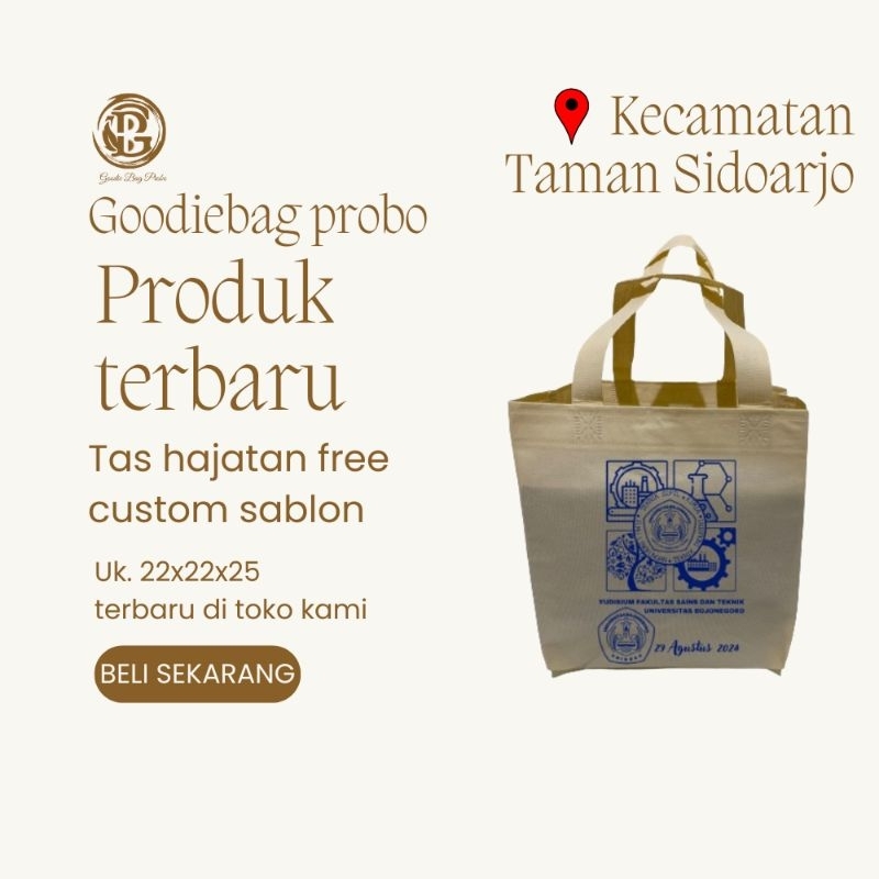 Jual goodiebag custom sablon UK 22x22x25/tas hajatan model box plus ...